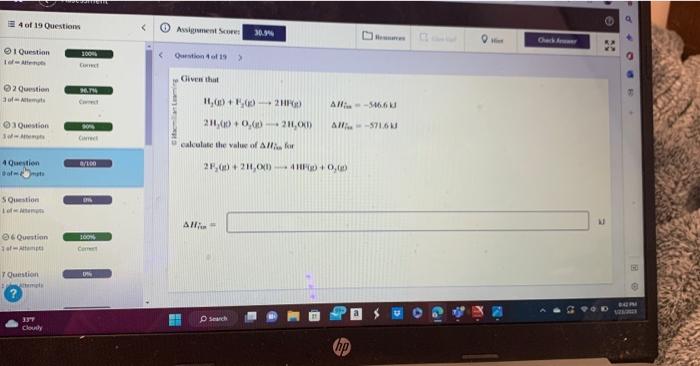 Solved It2(i)+H2(ig)⋅2IHH)ΔMin=−466 | Chegg.com