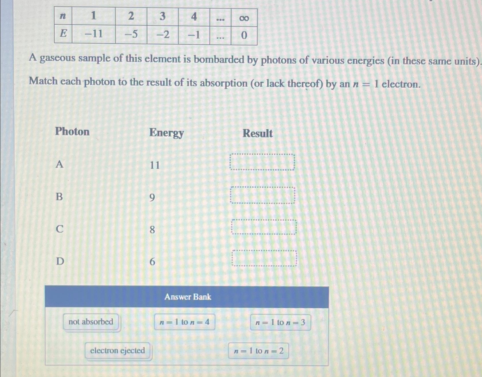 Solved \table[[n,1,2,3,4,cdots,∞ | Chegg.com