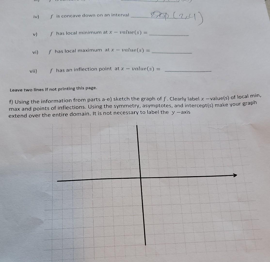 Solved Hello! I Need Help With Part E(making A Sign Chart 