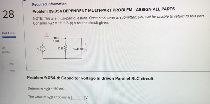 Solved 25 Problem 09.054 DEPENDENT MULTI-PART PROBLEM - | Chegg.com