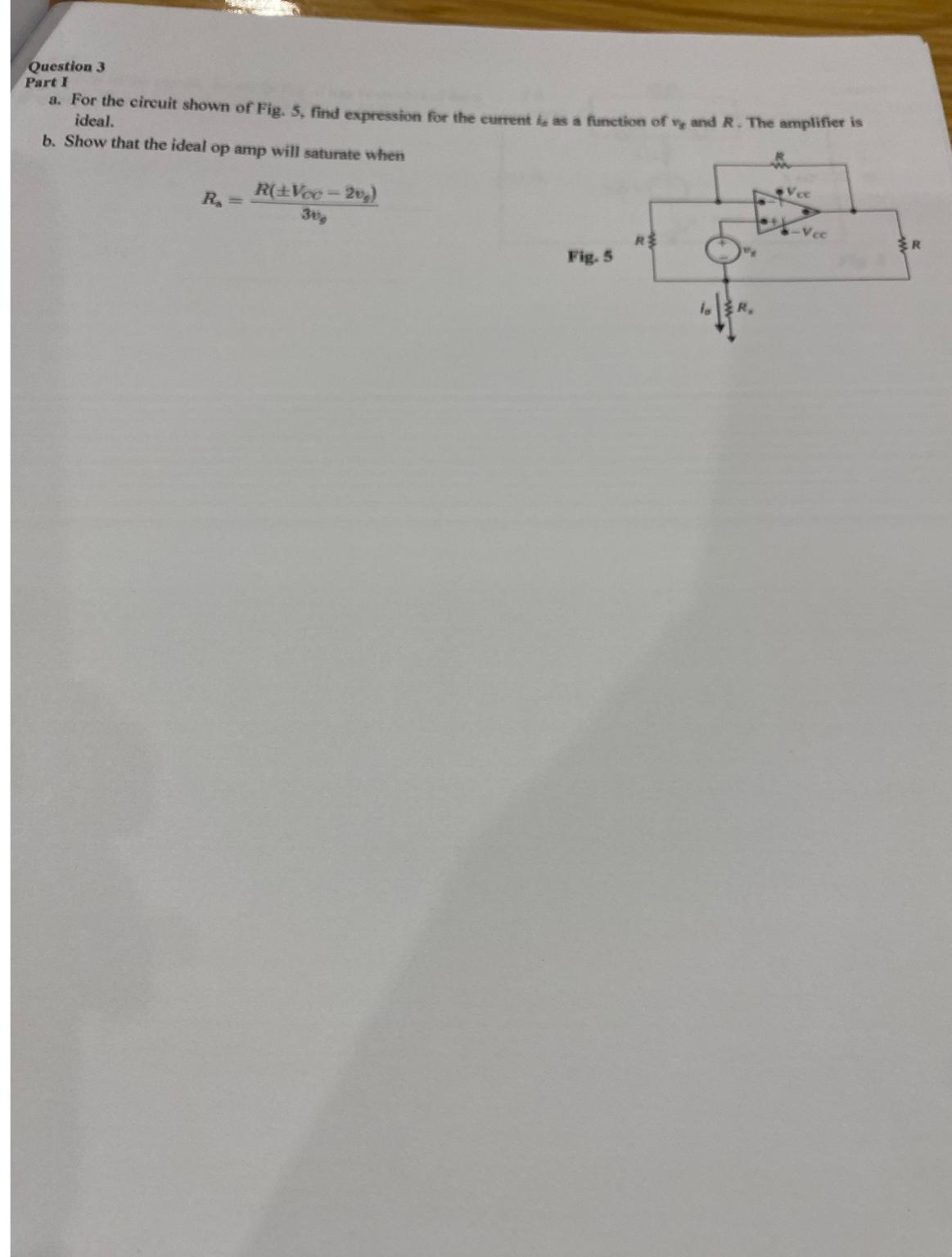 Solved Question 3part Ia ﻿for The Circuit Shown Of Fig 5 