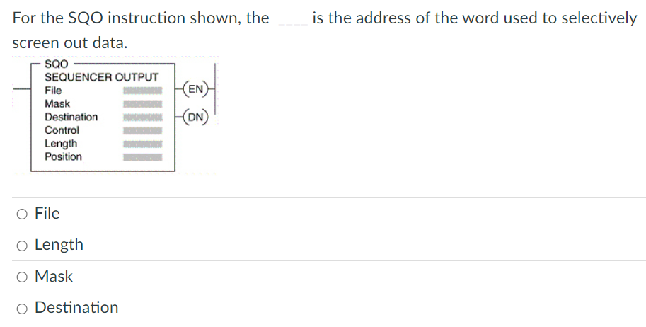 Solved For the SQO instruction shown, the is the address of | Chegg.com