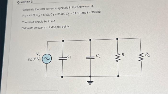 Solved Calculate the total current magnitude in the below | Chegg.com