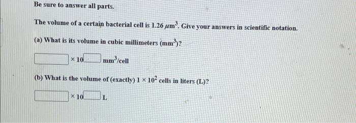 (a) What is its volume in cubic millimeters (mm)? X | Chegg.com