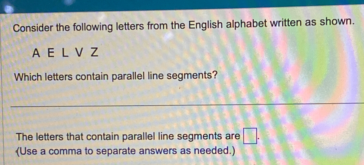 Solved Consider the following letters from the English | Chegg.com