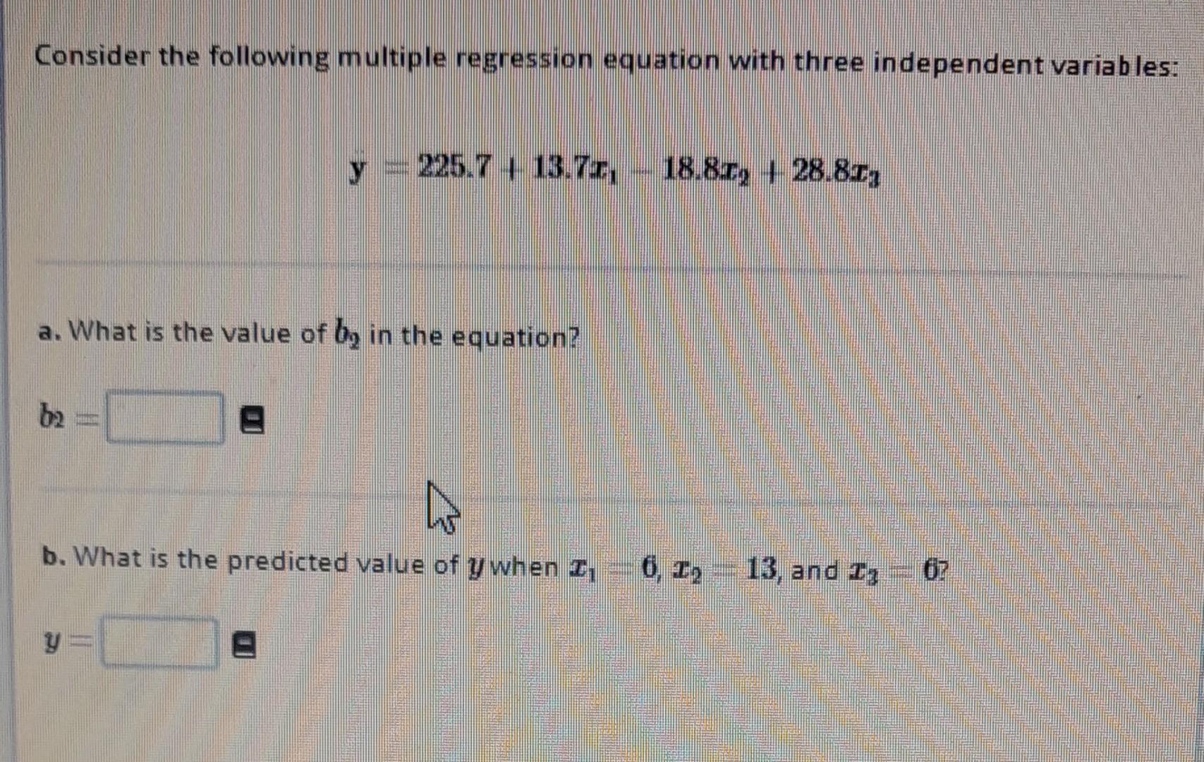 Solved Consider the following multiple regression equation | Chegg.com