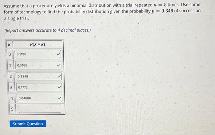 Solved Assume that a procedure yields a binomial | Chegg.com