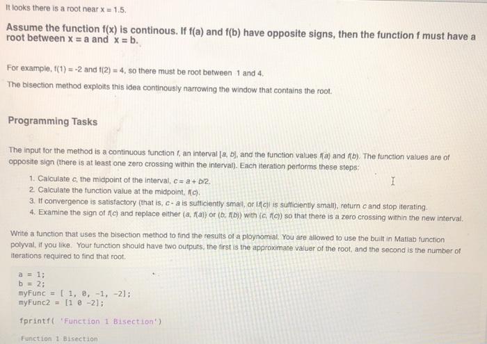 Solved Bisection Method for finding roots Cosider the | Chegg.com