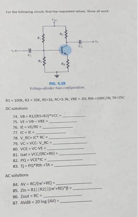 I NEED CALCULATIONS, please use the given formulas | Chegg.com