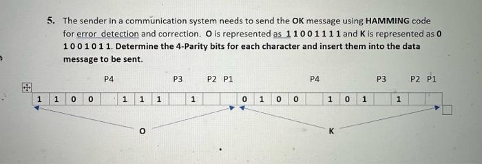 Solved 5. The sender in a communication system needs to send | Chegg.com