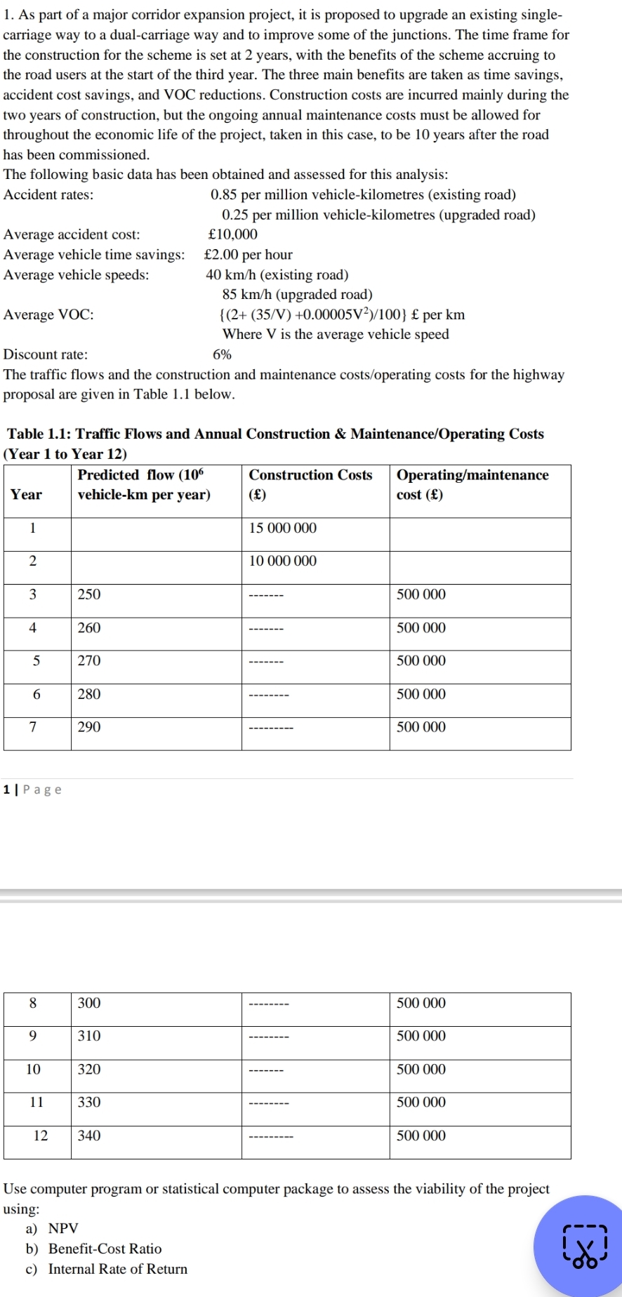 Solved As part of a major corridor expansion project, it is | Chegg.com