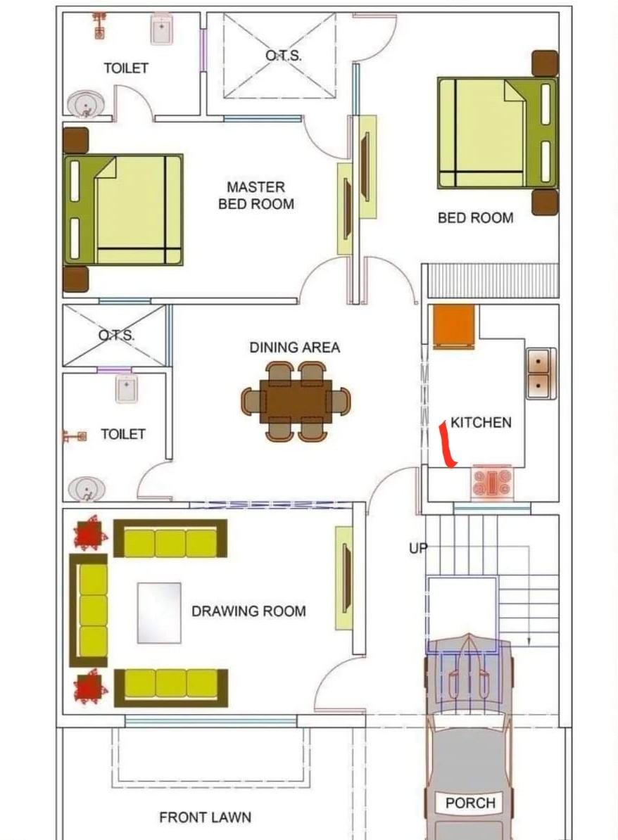 Solved TOILET OTS. TOILET O.T.S. MASTER BED ROOM DINING AREA | Chegg.com