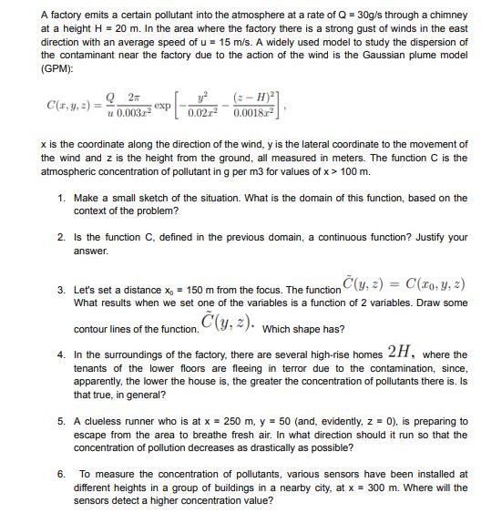 Solved I need answers for all 6 ﻿partsA factory emits a | Chegg.com