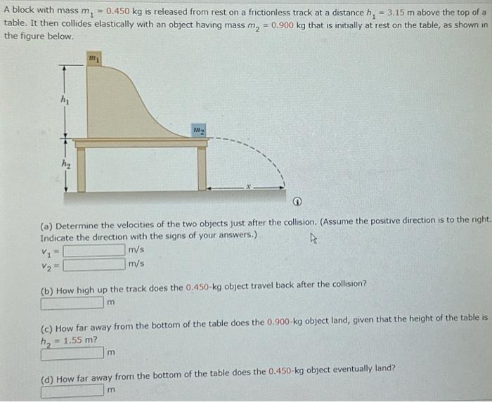 Solved A block with mass m1=0.450 kg is released from rest | Chegg.com