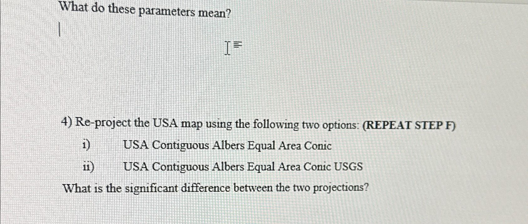 Solved What do these parameters mean?Re-project the USA map | Chegg.com