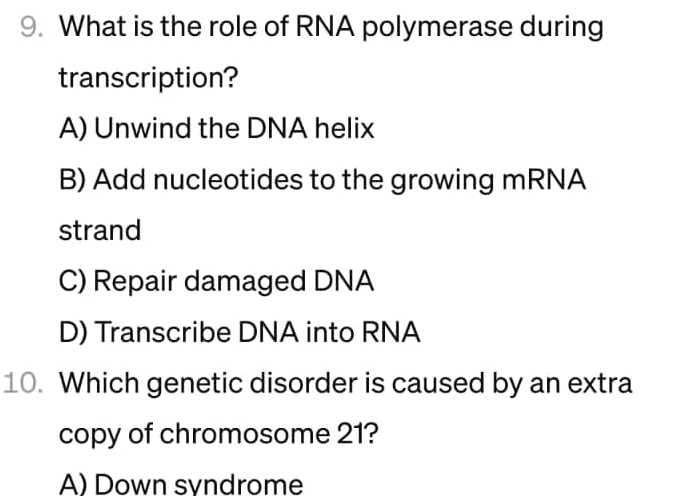 Solved What is the role of RNA polymerase during | Chegg.com