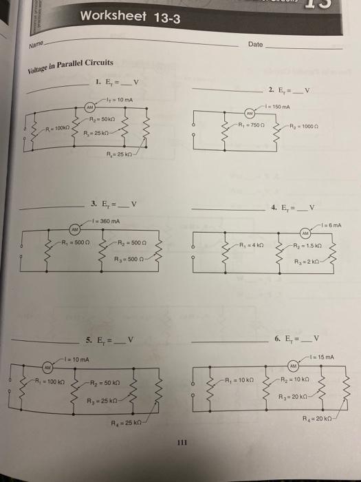 Solved Current in Parallel Circuits 1. Avemete it A=mA 2. | Chegg.com