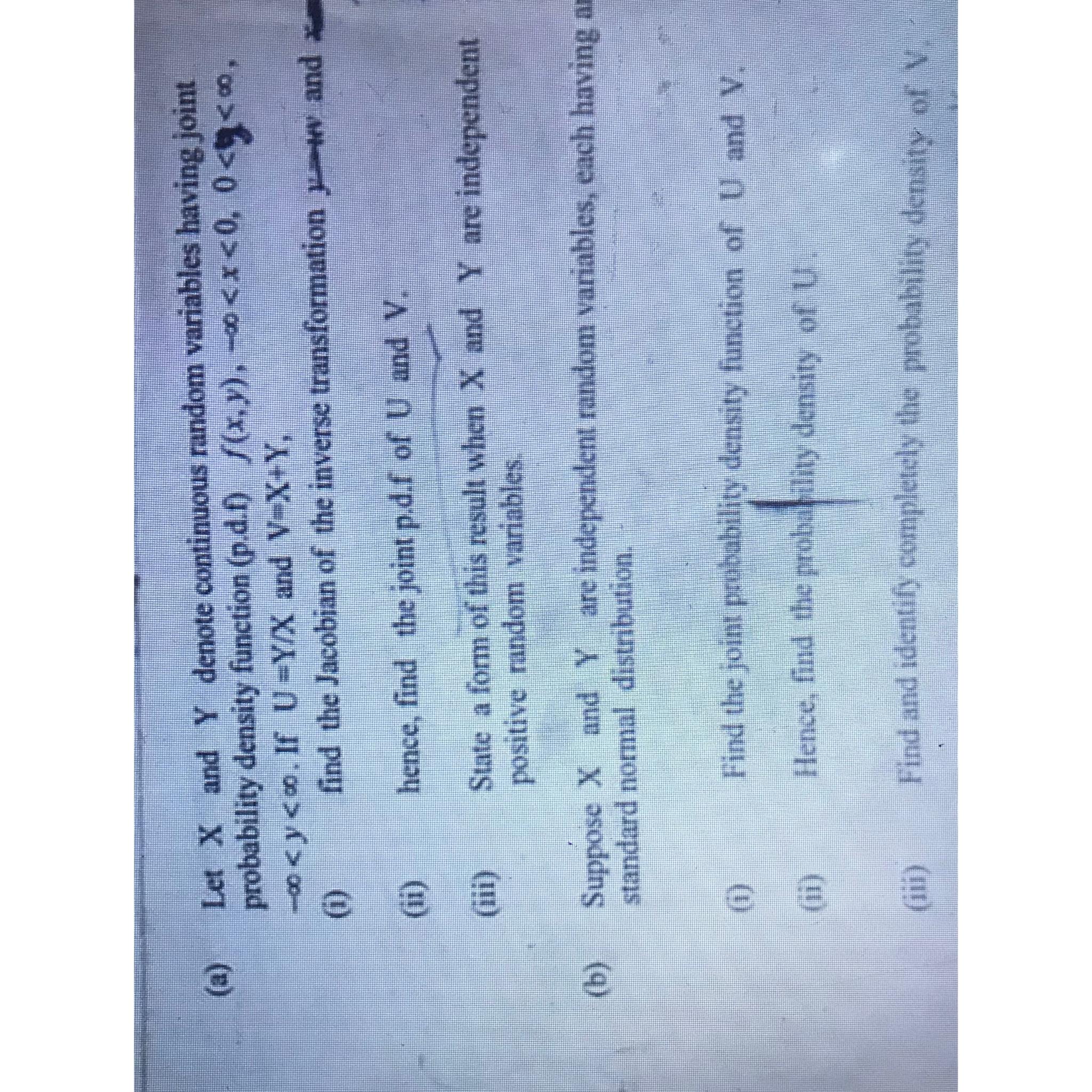 Solved (a) ﻿Let x ﻿and Y ﻿denote continuous random variables | Chegg.com