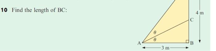 Solved 10 Find the length of BC : | Chegg.com