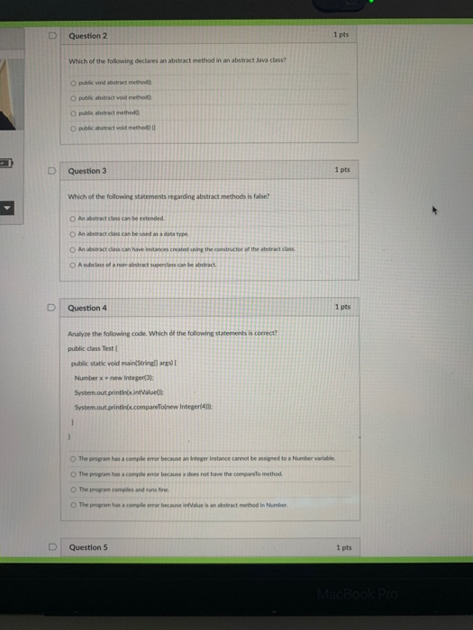Solved D Question 2 1 pts Which of the following declares an | Chegg.com