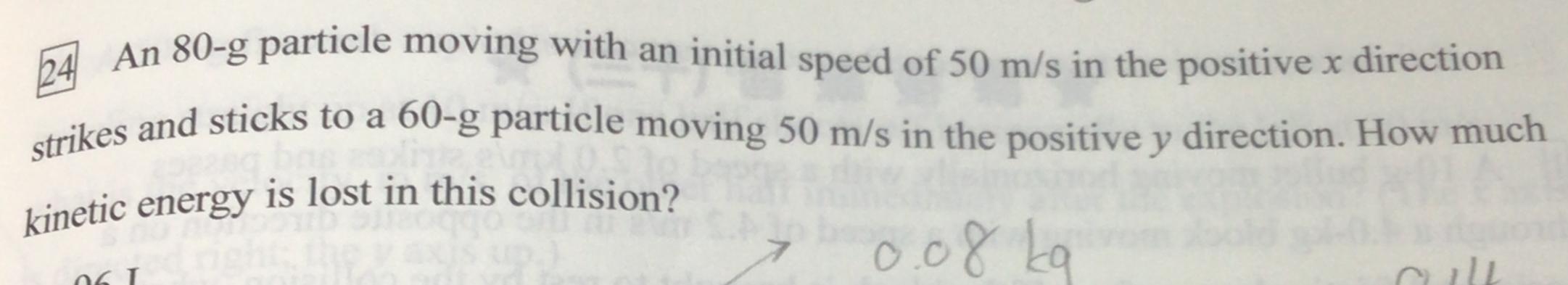 Solved 24 An 80 -g particle moving with an initial speed of | Chegg.com