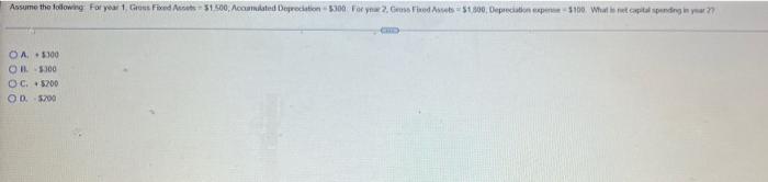 Solved Assume the following For year 1, Gross Fixed Assets | Chegg.com
