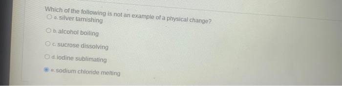 Solved Which of the following is not an example of a | Chegg.com