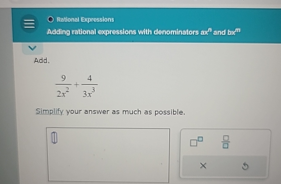 Solved Rational ExpressionsAdding rational expressions with | Chegg.com