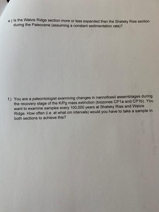 Exercise 4: Constructing age-depth plots to compare | Chegg.com