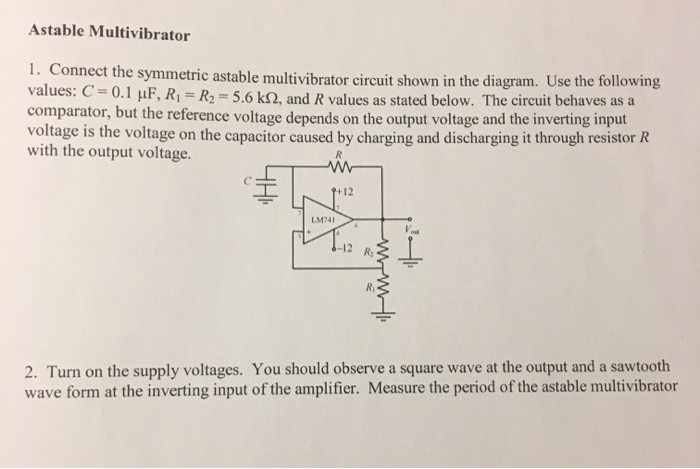 Solved Astable Multivibrator 1. Connect the symmetric | Chegg.com