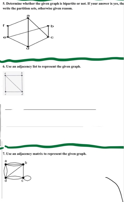 Solved 5. Determine whether the given graph is bipartite or | Chegg.com