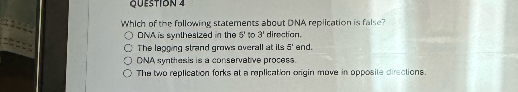 Solved QUESTION 4Which of the following statements about DNA | Chegg.com
