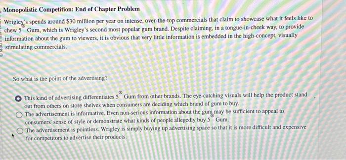 Solved Monopolistic Competition: End of Chapter Problem | Chegg.com