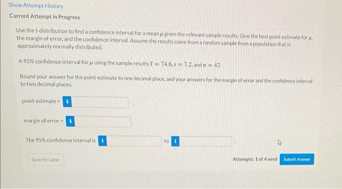 Solved Show Attempt History Current Attempt in Progress Use | Chegg.com