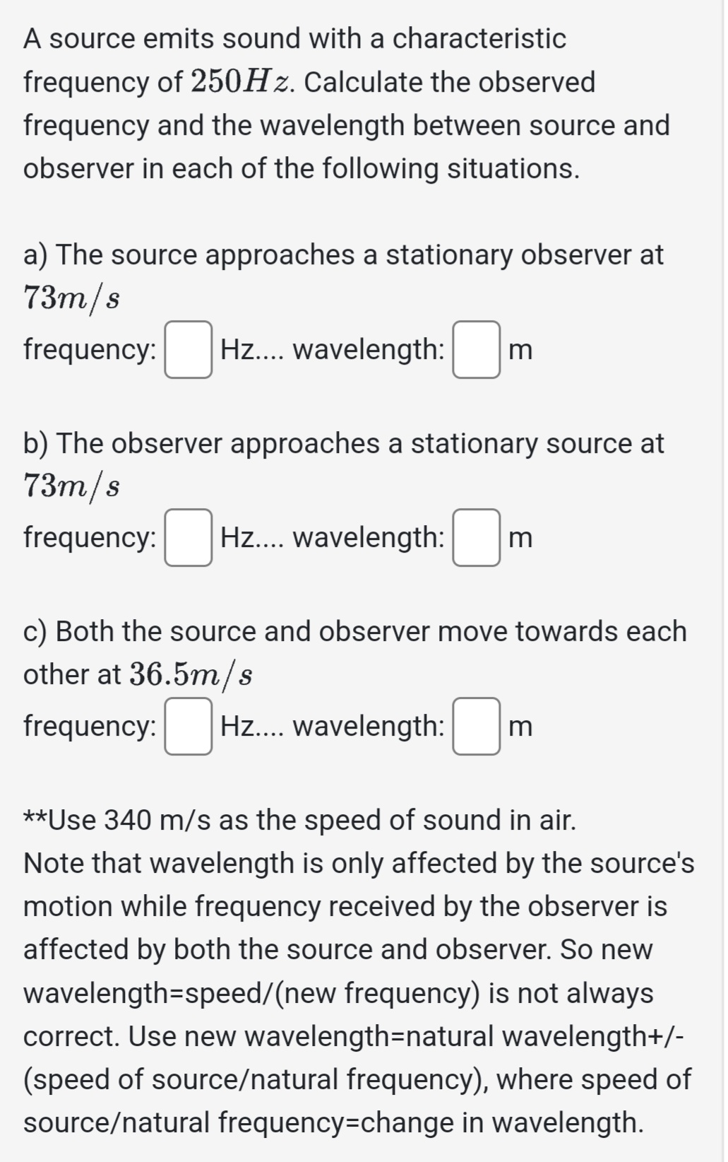 A source emits sound with a characteristicfrequency | Chegg.com