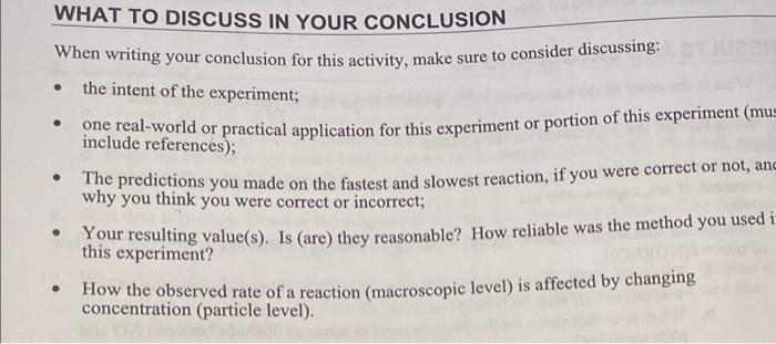 Solved When writing your conclusion for this activity, make | Chegg.com
