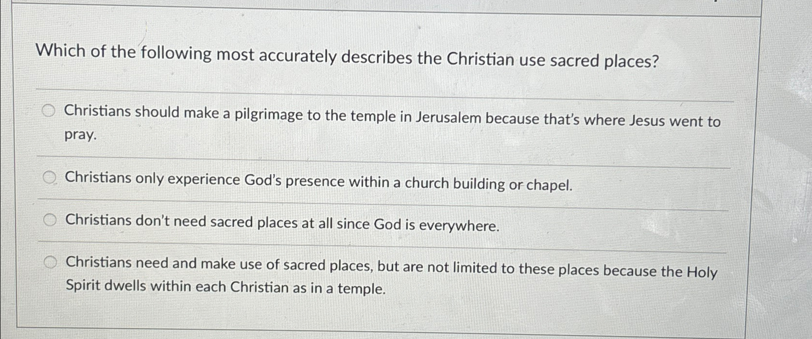 Solved Which of the following most accurately describes the | Chegg.com