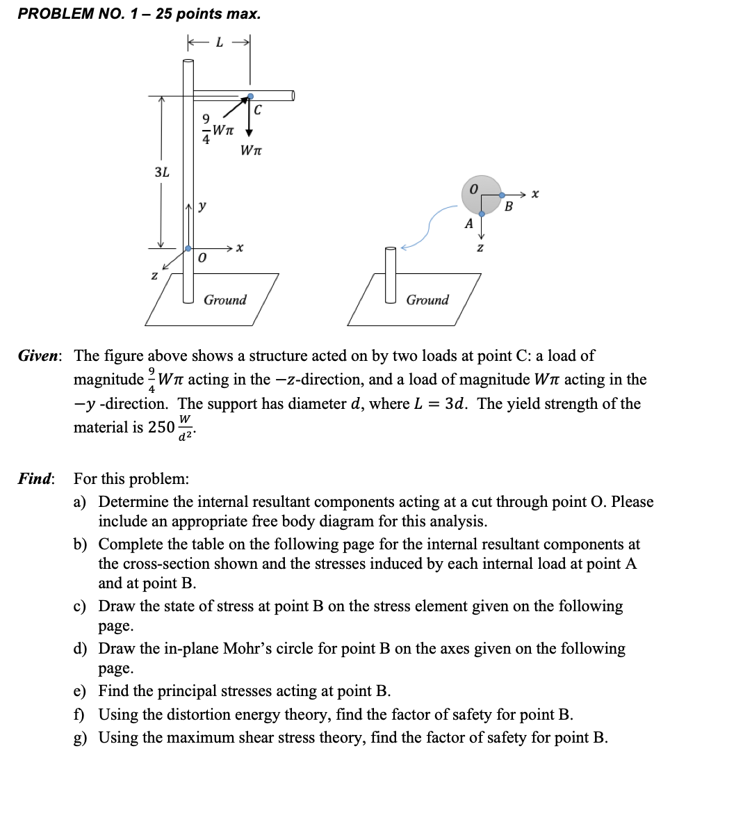 Solved PROBLEM NO. 1 - 25 ﻿points max.Given: The figure | Chegg.com