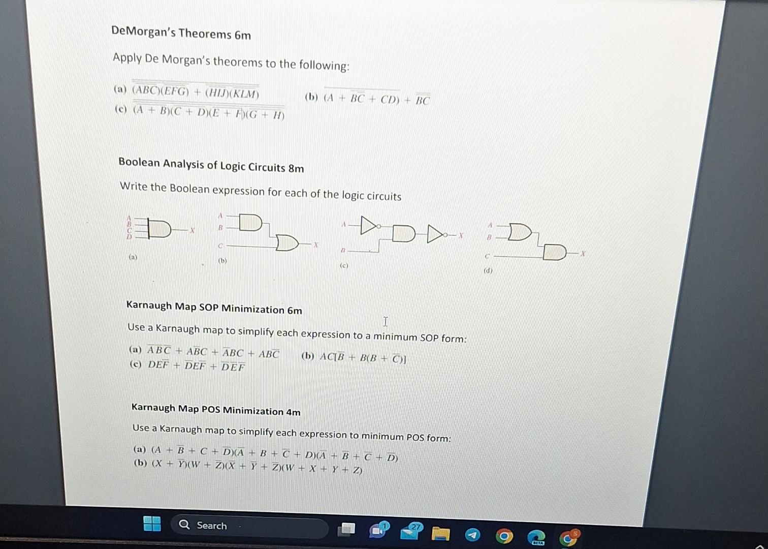 Solved DeMorgan's Theorems 6 m Apply De Morgan's theorems to | Chegg.com Solved DeMorgan's Theorems 6 m Apply De Morgan's theorems to | Chegg.com