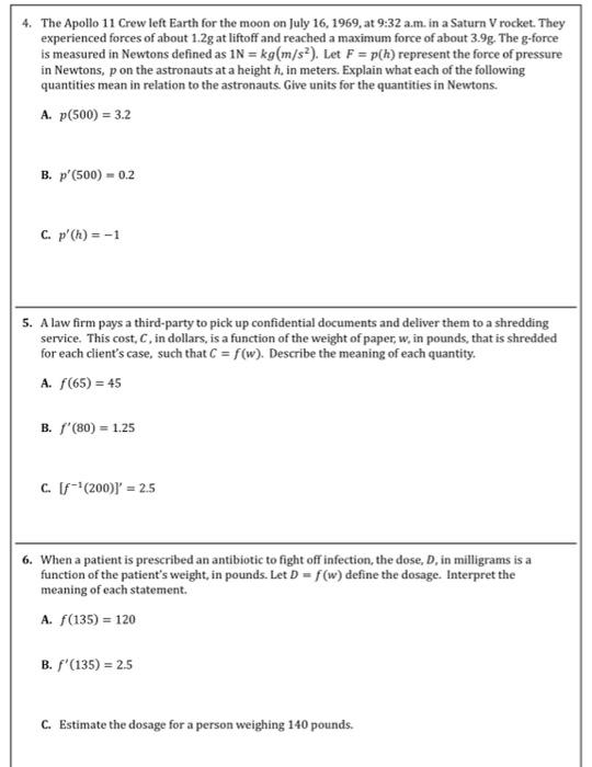 Solved 4. The Apollo 11 Crew left Earth for the moon on July | Chegg.com