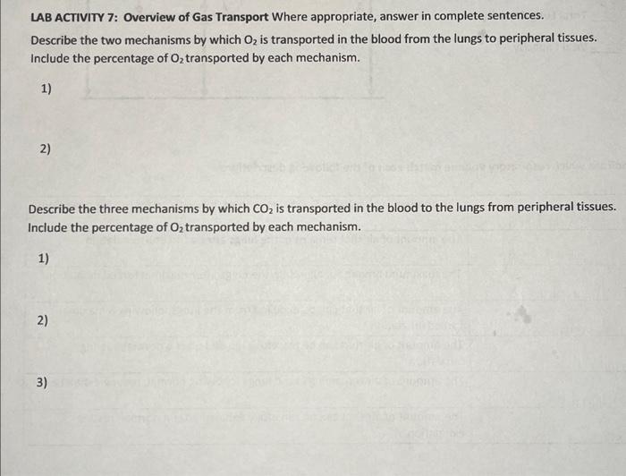 Solved LAB ACTIVITY 7: Overview of Gas Transport Where | Chegg.com