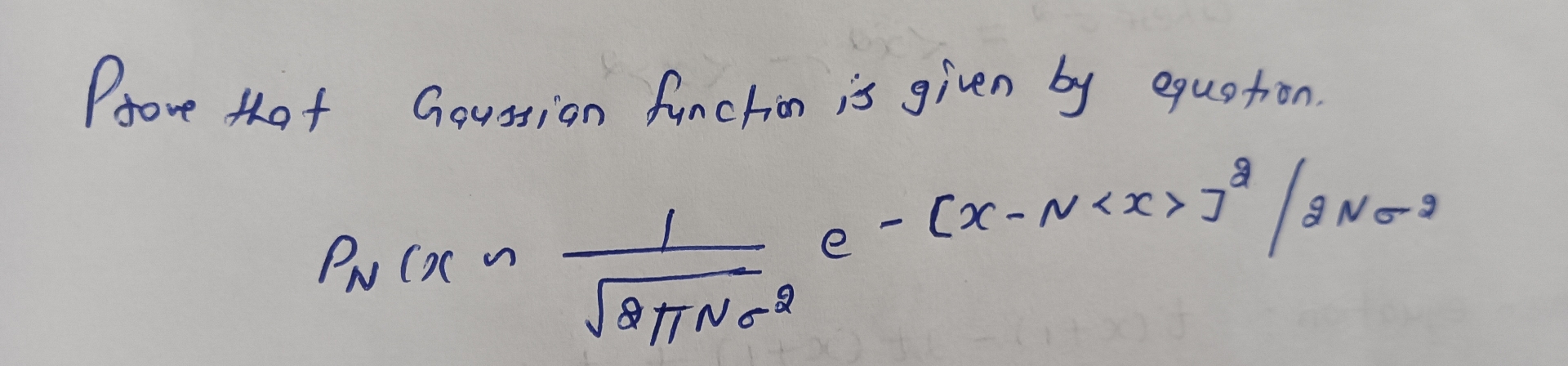 Solved Prove that Gaussian function is given by equation. | Chegg.com