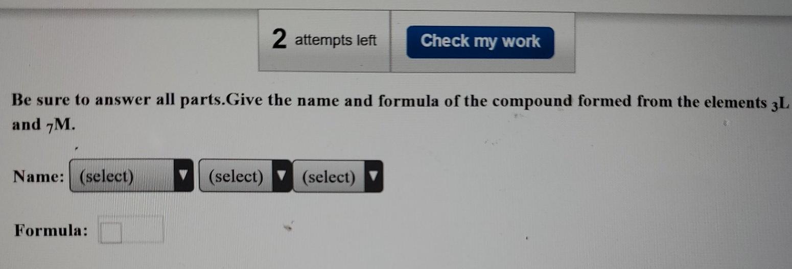 2 attempts left Check my work Be sure to answer all | Chegg.com