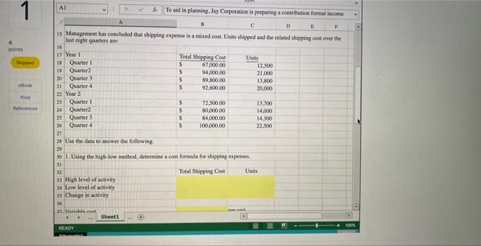 Solved 1. Analyze a mixed cost using a scattergraph plot and | Chegg.com
