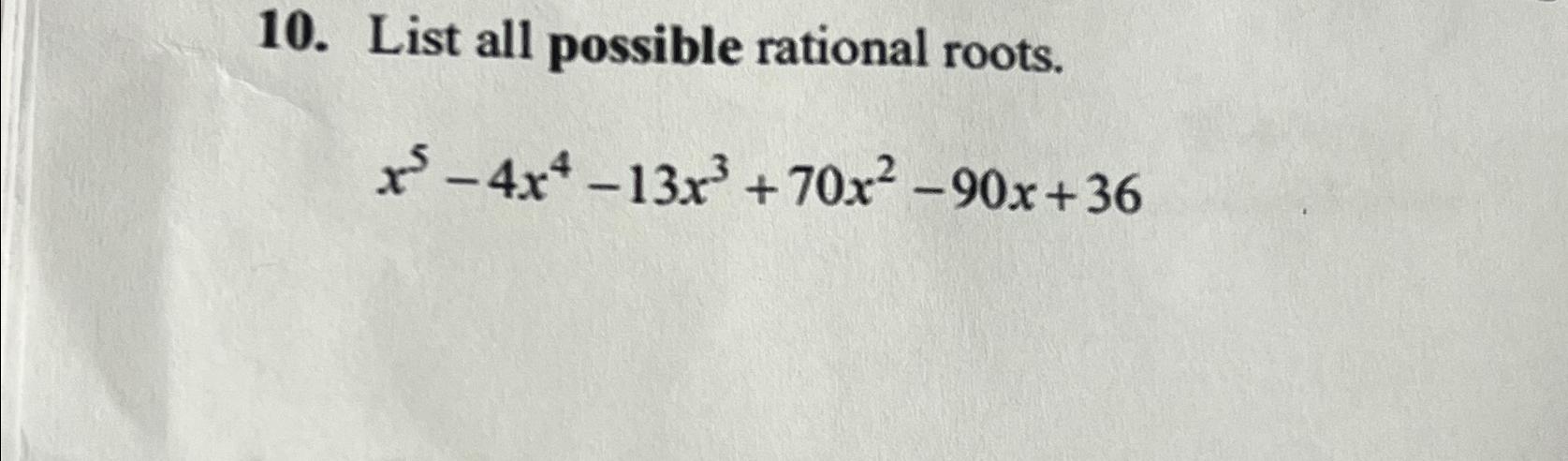 Solved List all possible rational | Chegg.com