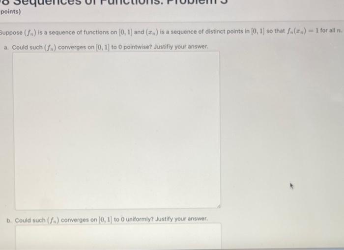 Suppose (fn) is a sequence of functions on [0,1] and | Chegg.com