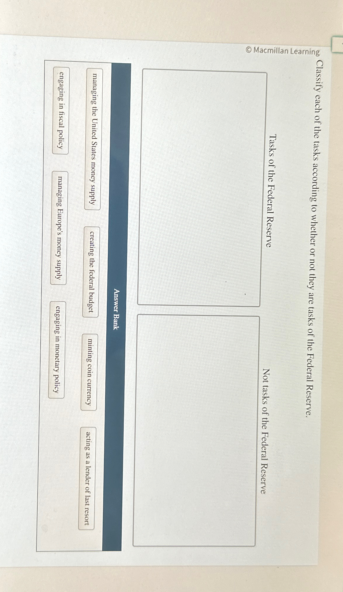 Solved Classify each of the tasks according to whether or | Chegg.com