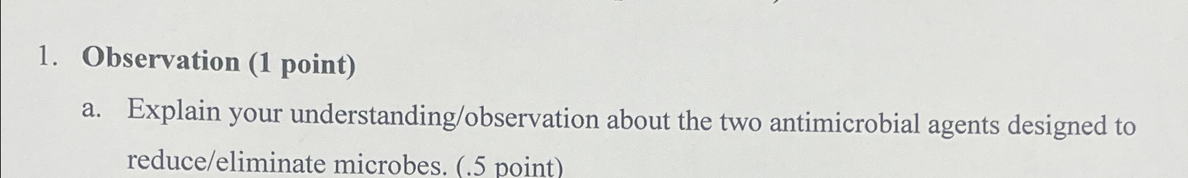 Solved Observation (1 ﻿point)a. ﻿Explain your | Chegg.com
