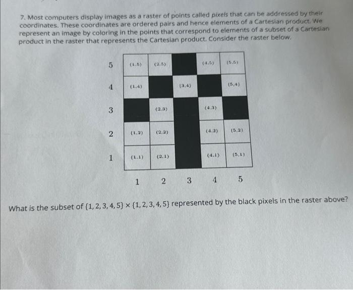 Solved 7. Most computers display images as a raster of | Chegg.com