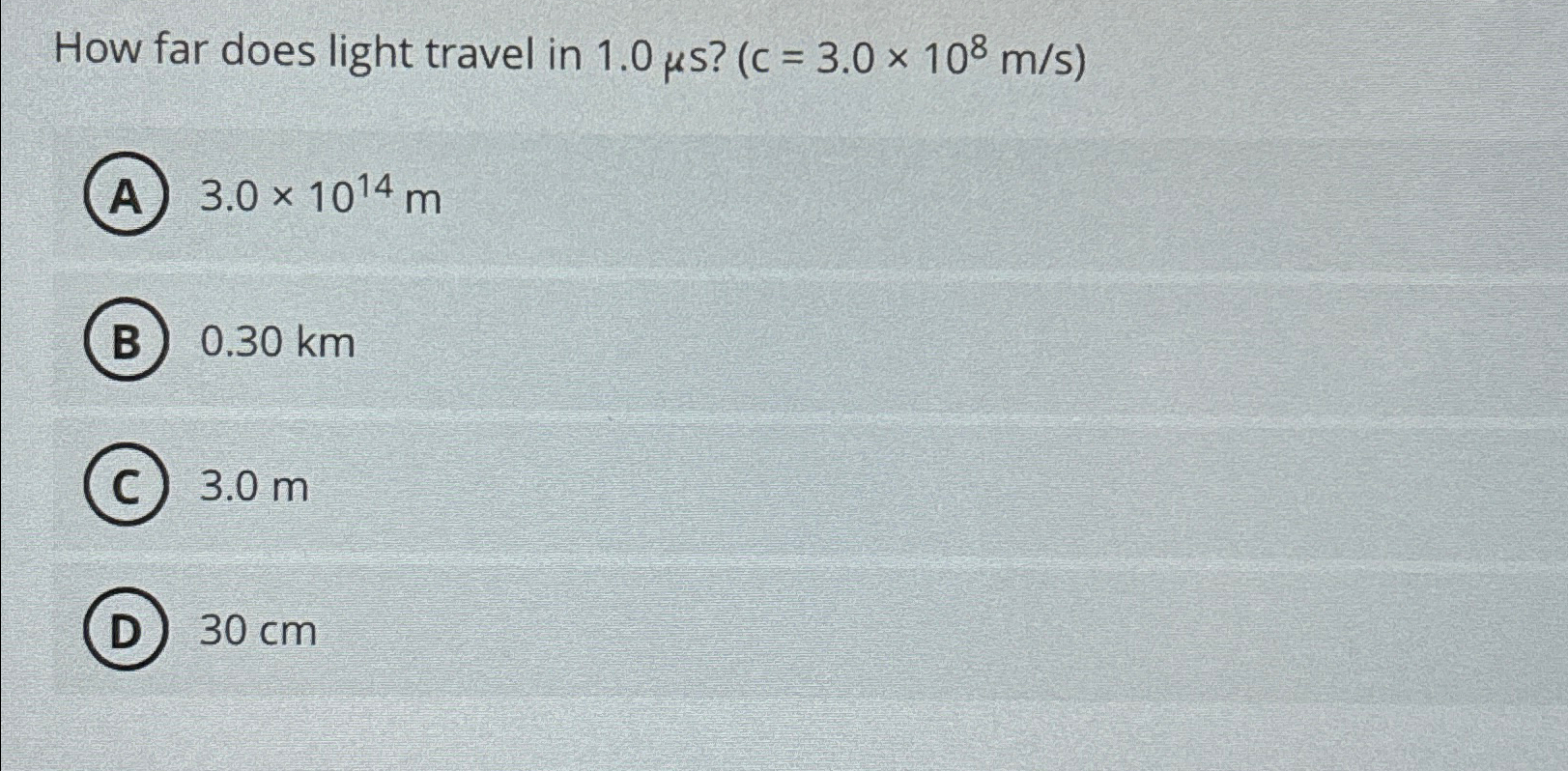 Solved How far does light travel in | Chegg.com